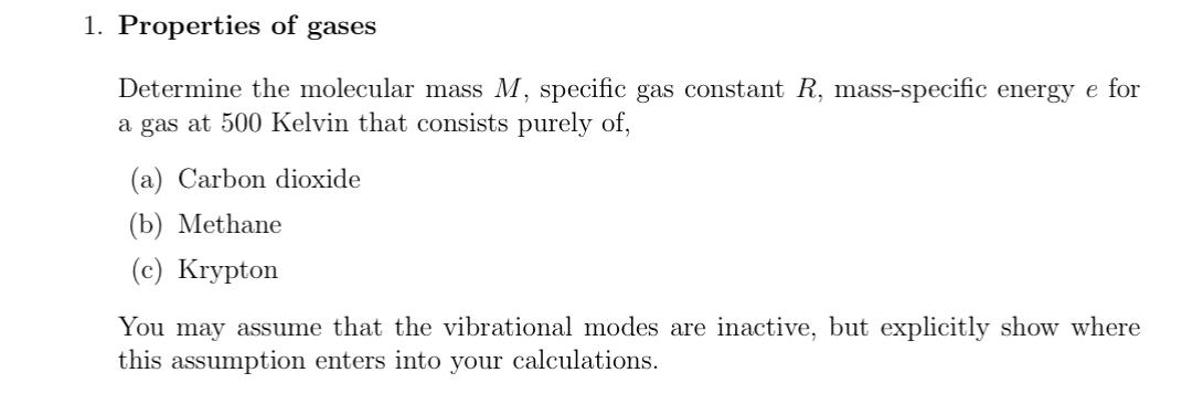 Solved Properties of gasesDetermine the molecular mass M, | Chegg.com