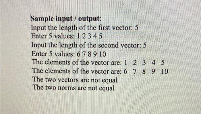 Solved Define the class vector with the following private | Chegg.com