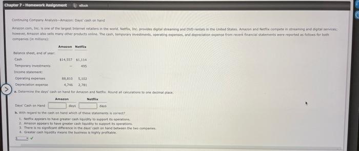 Solved Chapter 7 - Homework Assignment book Continuing | Chegg.com