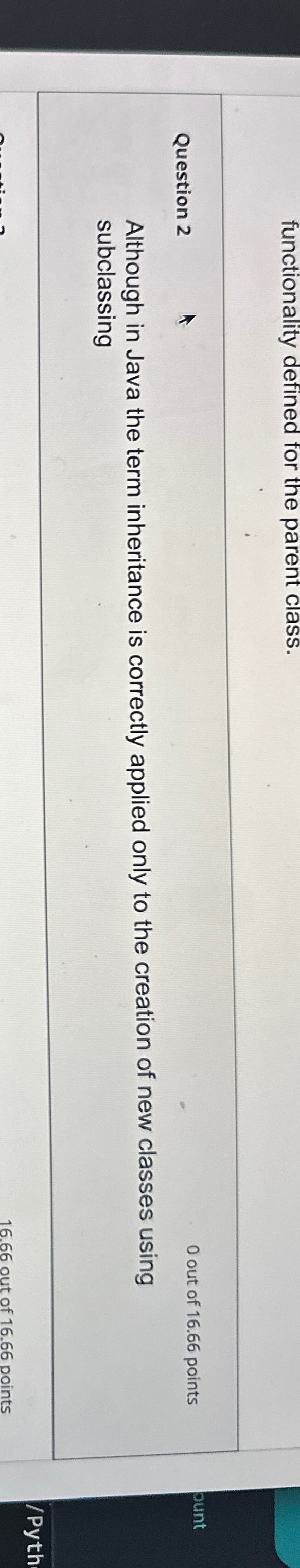 Solved functionality defined for the parent class.Question | Chegg.com