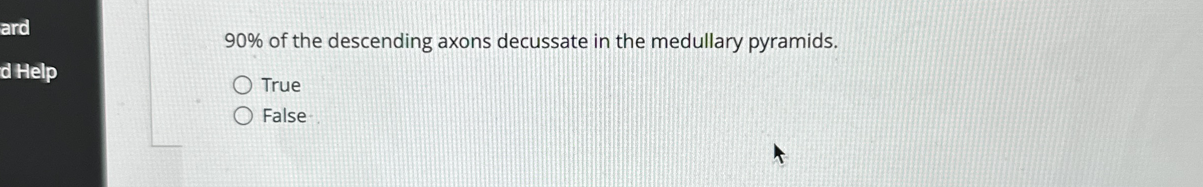 High Quality SOLUTION 90% ﻿of the descending axons decussate in the ...