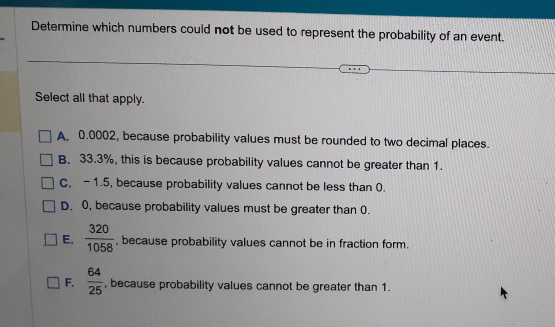 Solved Determine which numbers could not be used to | Chegg.com