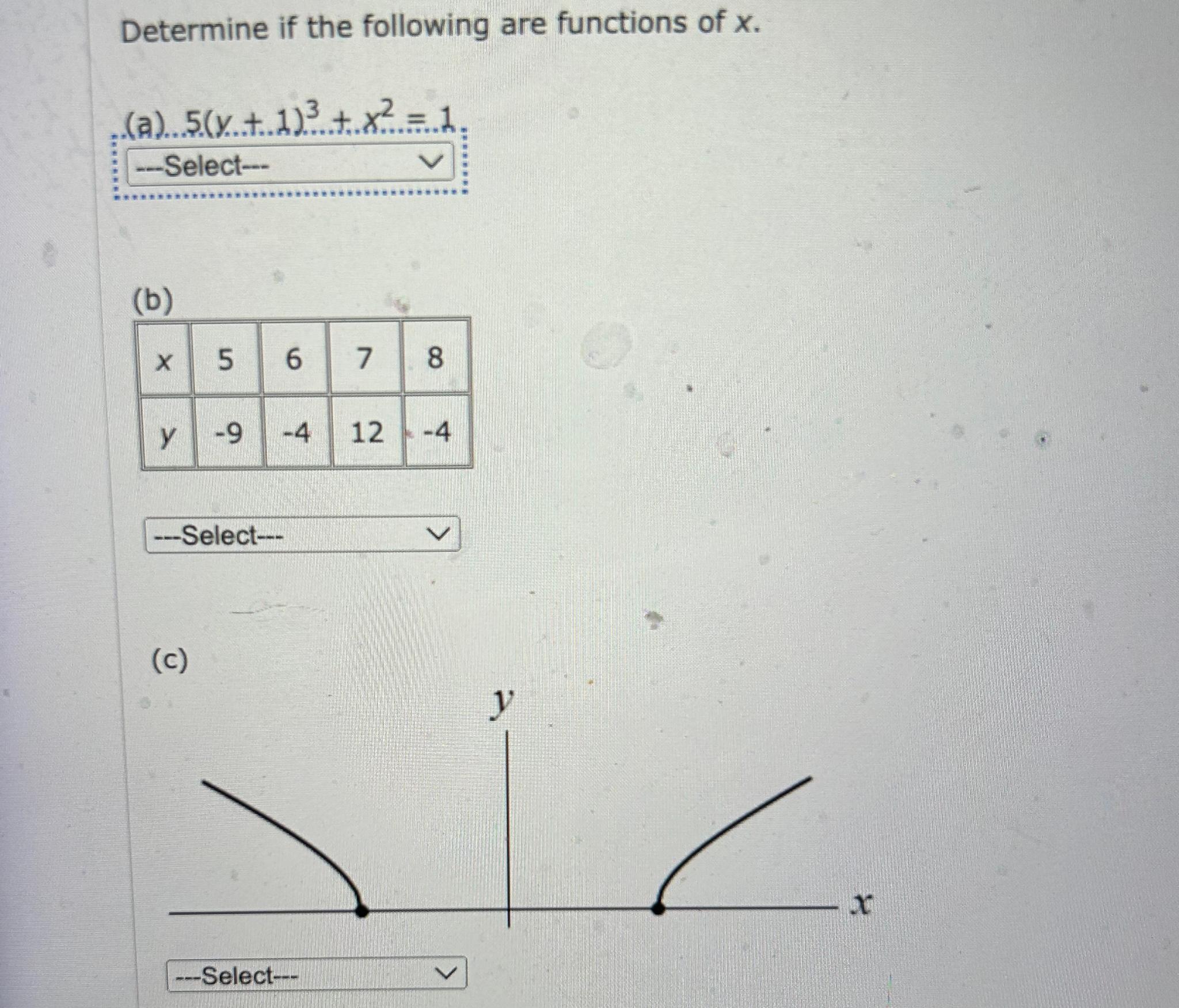 Determine if the following are functions of | Chegg.com