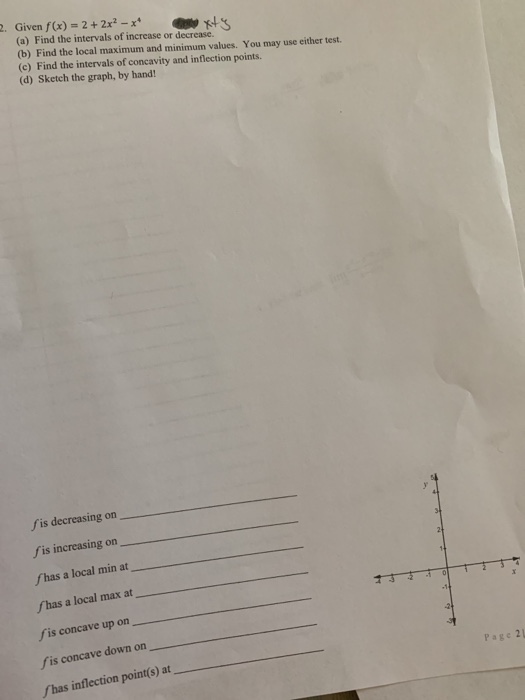 Solved 1. Given f(x) = cos2x - 2sinx, 0 SX S211 X+ (a) Find | Chegg.com