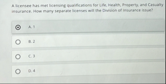 Solved A licensee has met licensing qualifications for Life, | Chegg.com