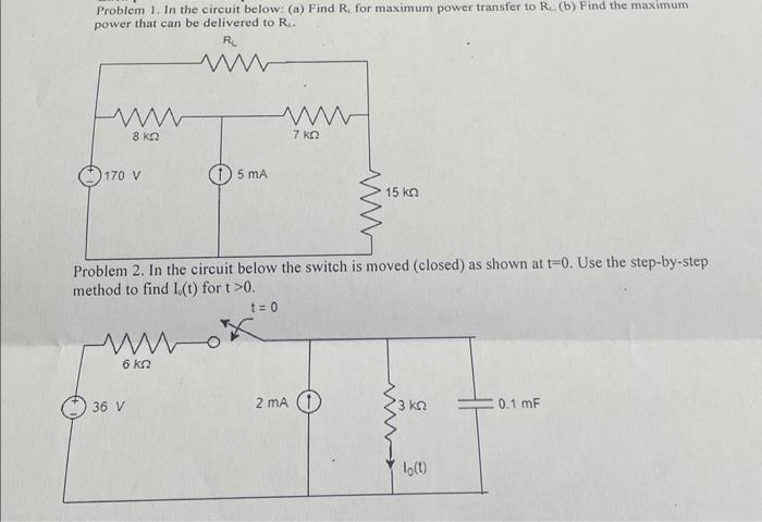 Solved power that can be delivered to R. . Problem 2. In the | Chegg.com