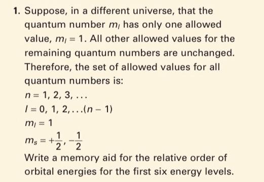 Solved 1. Suppose, in a different universe, that the quantum | Chegg.com