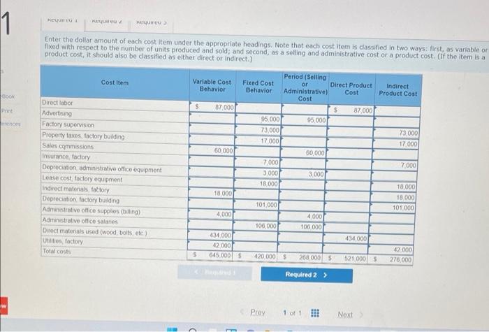 Solved 1 20 points eBook Print References Direct labor | Chegg.com
