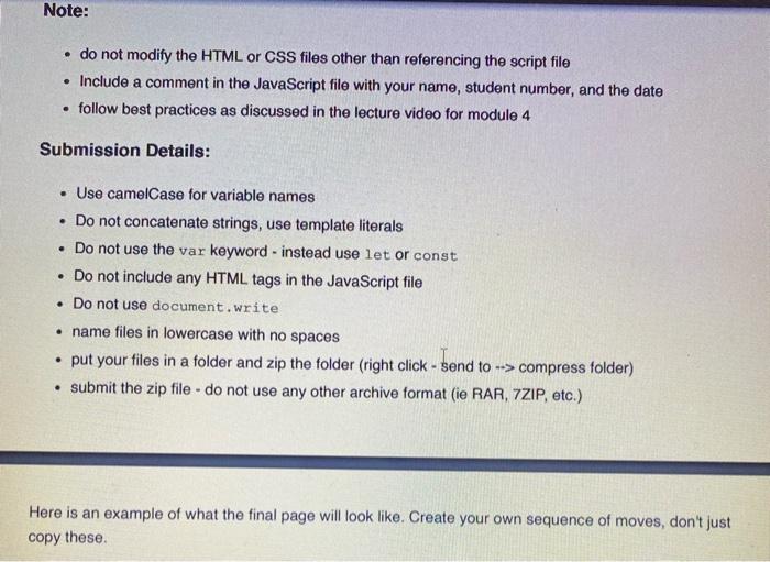 Solved WEB230 JavaScript 1 Assignment 5b Let's play Tic Tac | Chegg.com