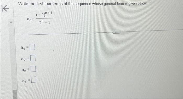 Solved Write the first four terms of the sequence whose | Chegg.com