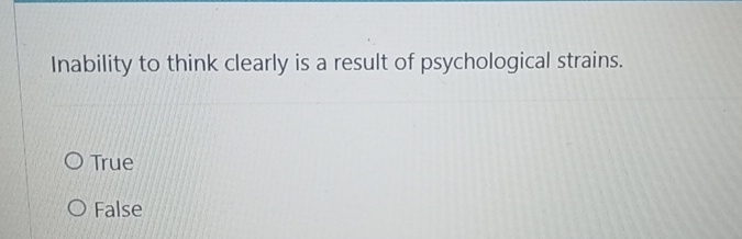 Solved Inability to think clearly is a result of | Chegg.com