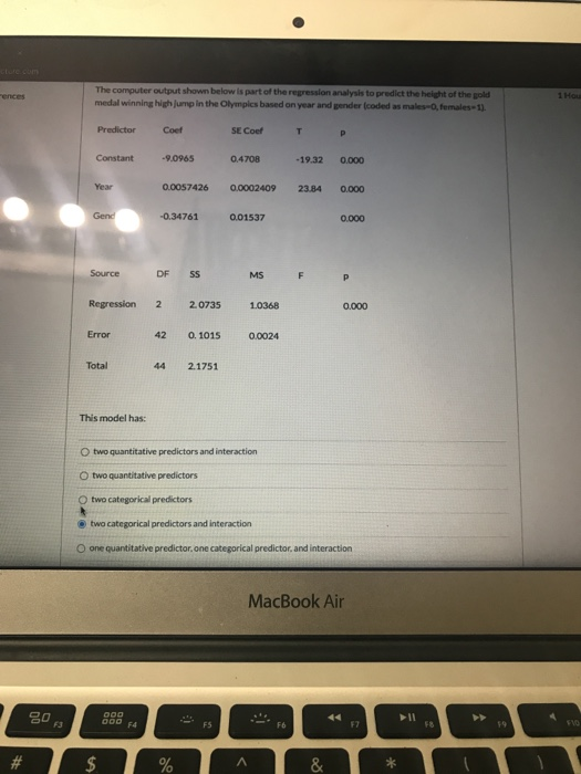 Solved ences The computer output shown below is part of the | Chegg.com
