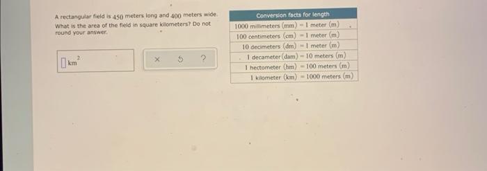Solved A rectangular field is 450 meters long and 400 meters | Chegg.com