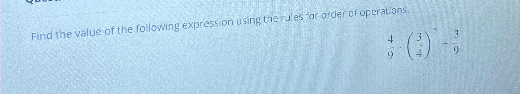 Solved Find the value of the following expression using the | Chegg.com
