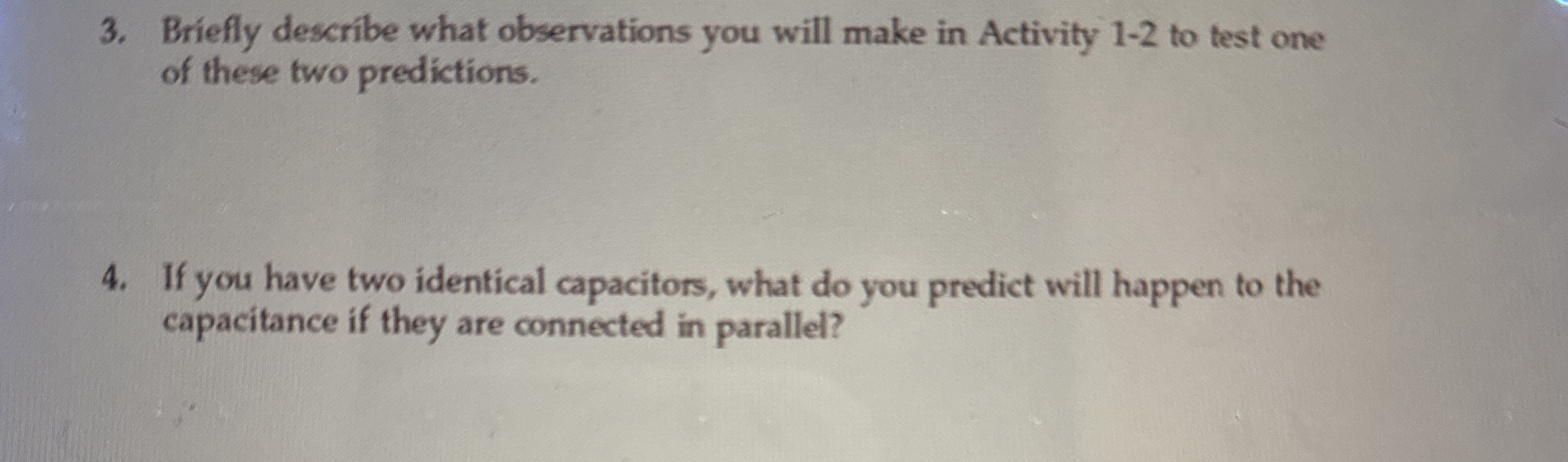 Solved Briefly describe what observations you will make in | Chegg.com