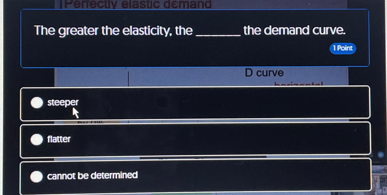 Solved The greater the elasticity, the the demand | Chegg.com