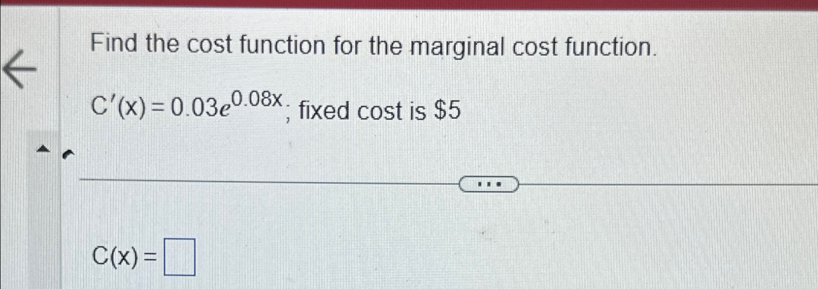 Solved Find the cost function for the marginal cost | Chegg.com