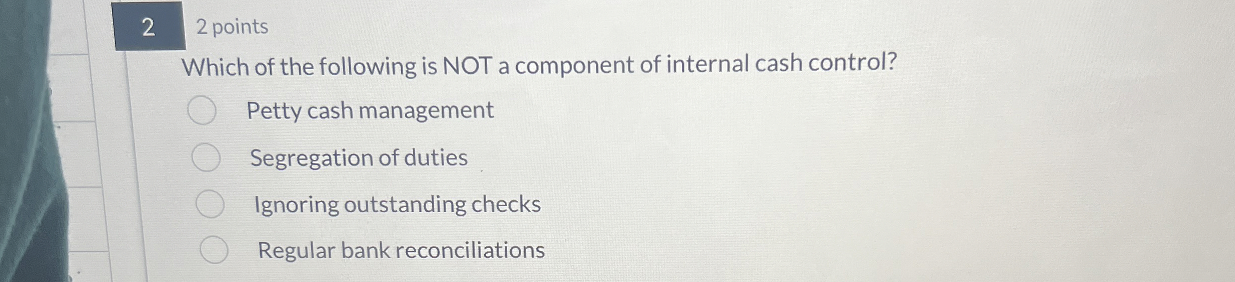 Solved 22 ﻿pointsWhich of the following is NOT a component | Chegg.com