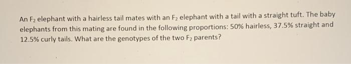 Solved 1. Elephants have a tuft of straight hair at the end | Chegg.com