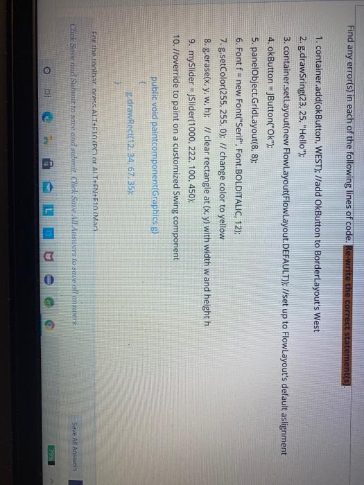 Solved Find any error(s) in each of the following lines of | Chegg.com