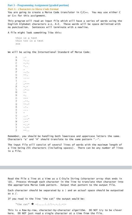 Part 3 - Programming Assignment agraded portion Part | Chegg.com