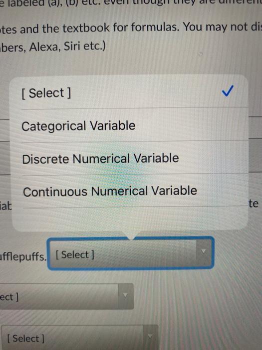 Solved > Question 1 4 pts For the following variables state | Chegg.com