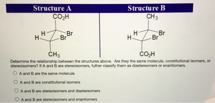 Solved Structure A CO2H Structure B CH3 H Br Br H H Br Br I | Chegg.com