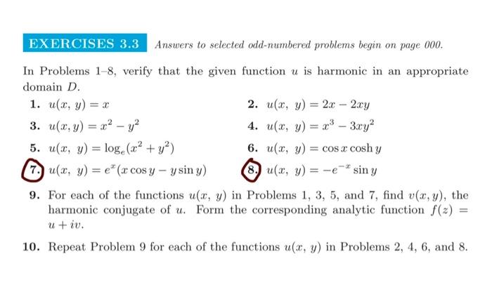 Solved EXERCISES 3.3 Answers to selected odd-numbered | Chegg.com