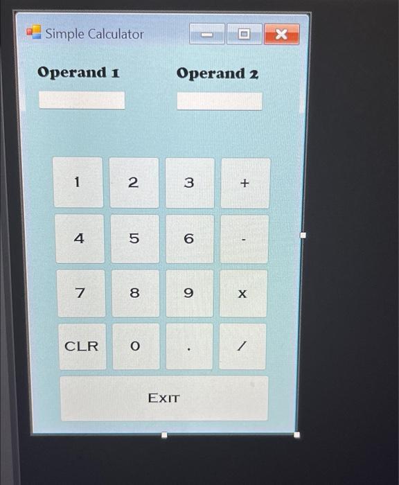 Solved This Is A Visual Basic Project Its A Simple