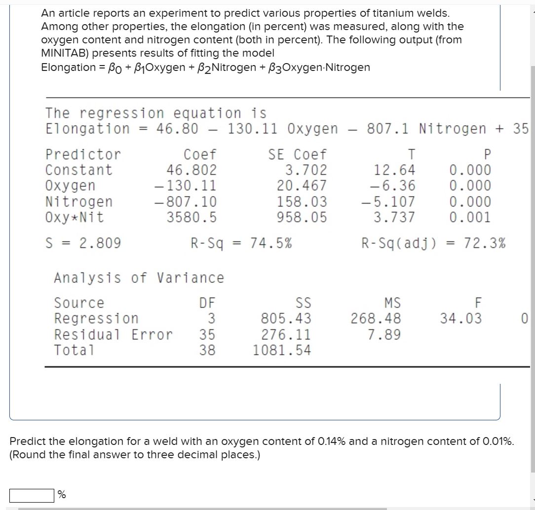 Solved An ﻿article reports an ﻿experiment to ﻿predict | Chegg.com