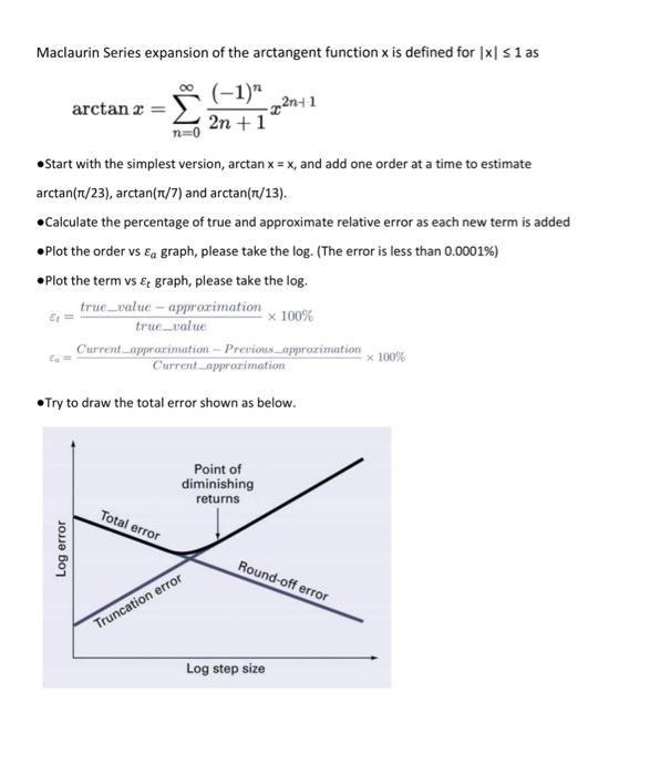 Solved Maclaurin Series expansion of the arctangent function | Chegg.com