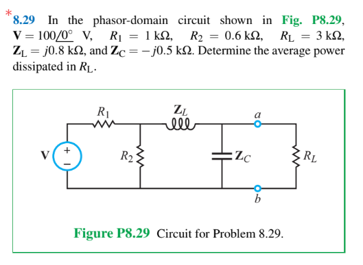 Solved 8.29 ﻿In the phasor-domain circuit shown in Fig. | Chegg.com
