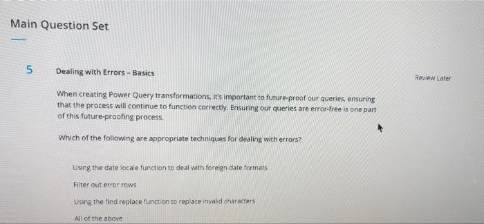 Solved Main Question Set 5 Dealing with Errors - Basics | Chegg.com