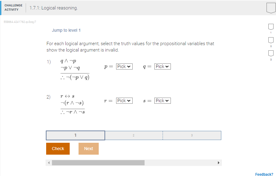 Solved Jump to level 1For each logical argument, select the | Chegg.com