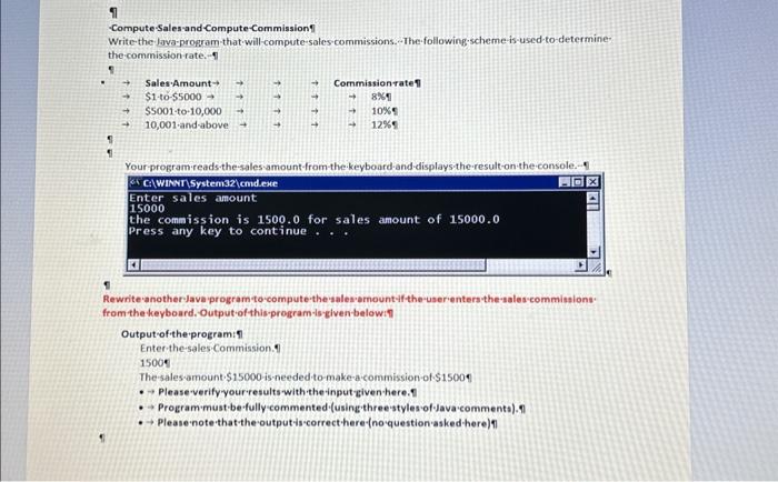 Solved 1 -Compute-Sales-and-Compute-Commission | Chegg.com