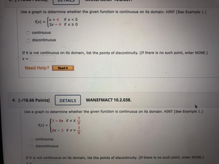 Solved Use a graph to determine whether the given function | Chegg.com