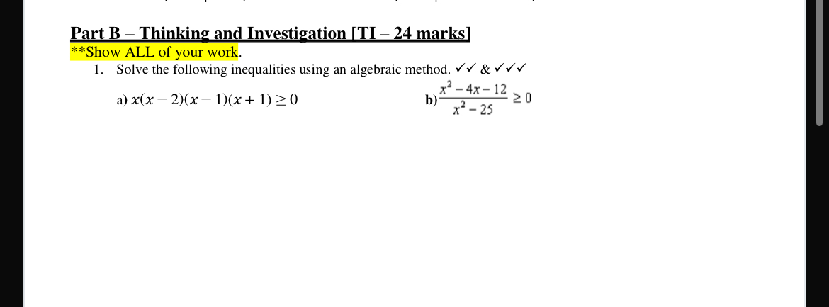 Solved Part B - Thinking and Investigation [TI - 24 | Chegg.com Solved Part B - Thinking and Investigation [TI - 24 | Chegg.com