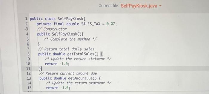 Solved ogram Specifications Write a SelfPaykiosk class to | Chegg.com