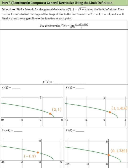 Solved Directions. Find a formula for the general derivative | Chegg.com