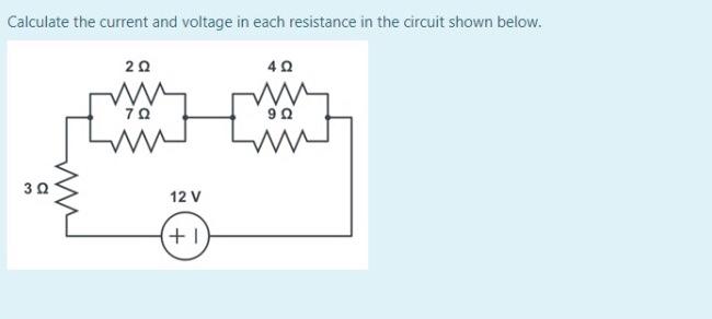 Solved Calculate the current and voltage in each resistance | Chegg.com