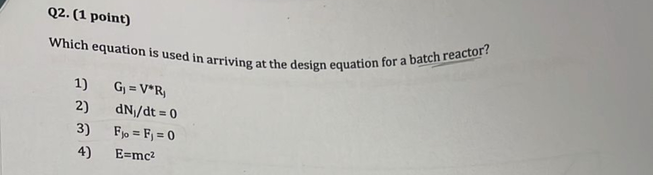 Solved Q2. (1 ﻿point)Which equation is used in arriving at | Chegg.com