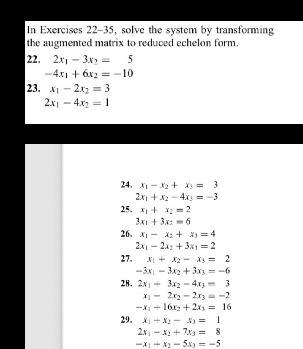 Solved In Exercises 22-35, ﻿solve the system by transforming | Chegg.com