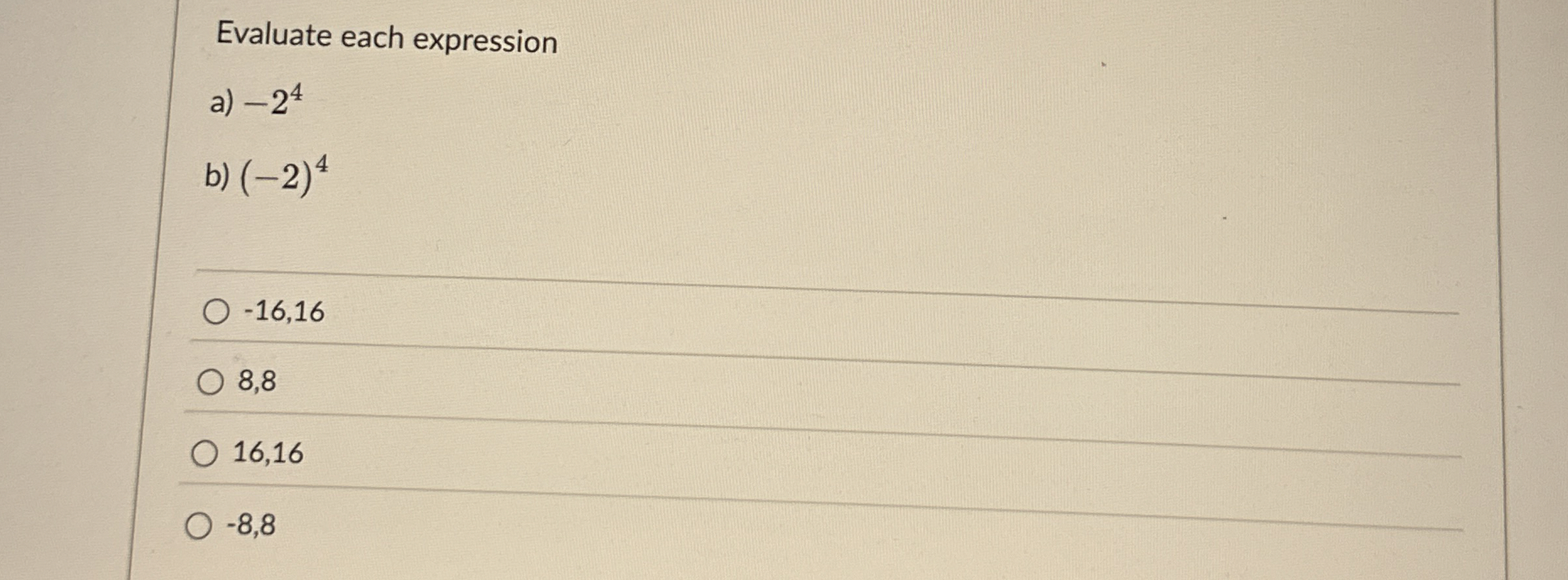 Solved Evaluate each | Chegg.com