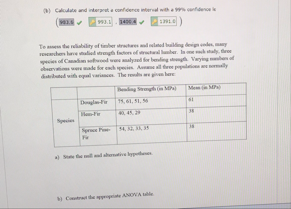 Solved (b) ﻿Calculate and interpret a confidence interval | Chegg.com
