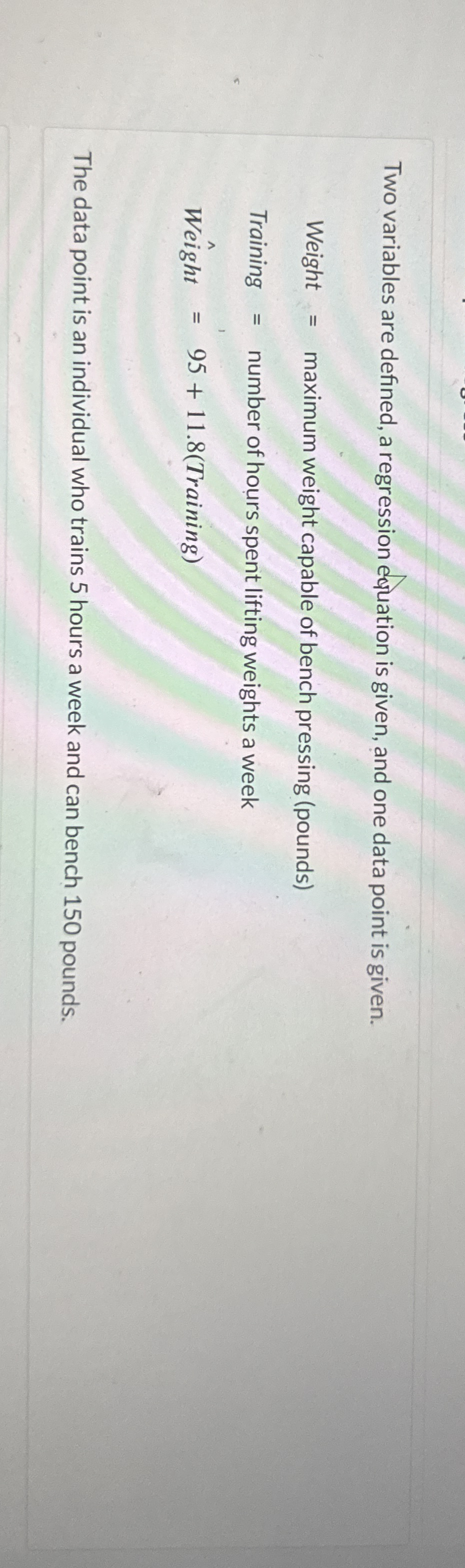 Solved Two variables are defined, a regression equation is | Chegg.com