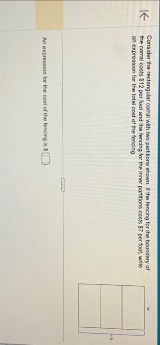 Solved Consider the rectangular corral with two partitions | Chegg.com