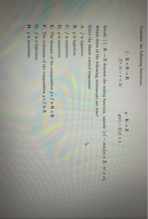 Solved Consider the following functions: f: RxR+R f(r, 8) = | Chegg.com