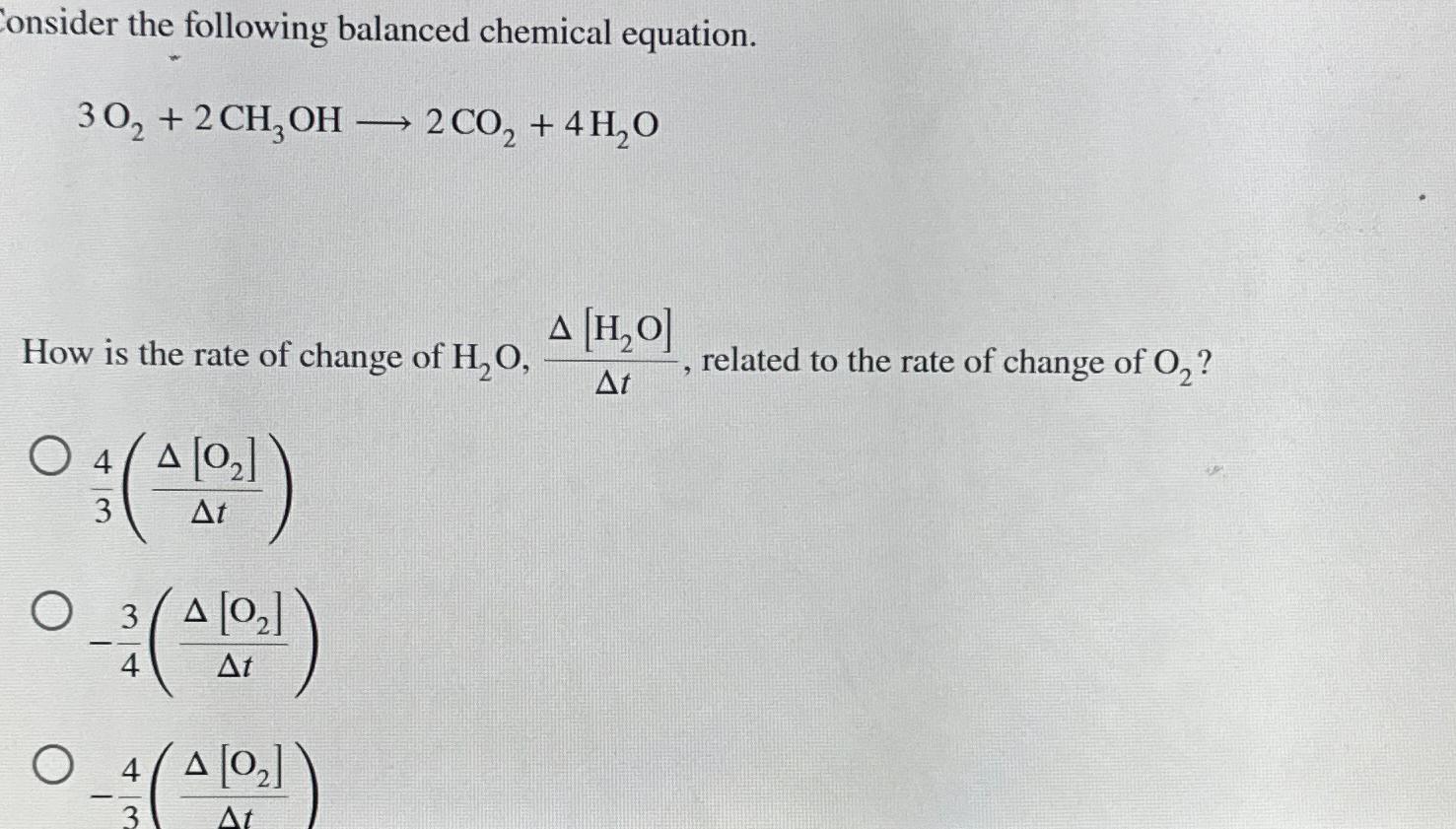 Solved onsider the following balanced chemical | Chegg.com