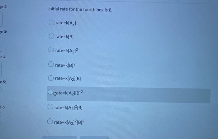 Solved The initial conditions for four separate experiments | Chegg.com