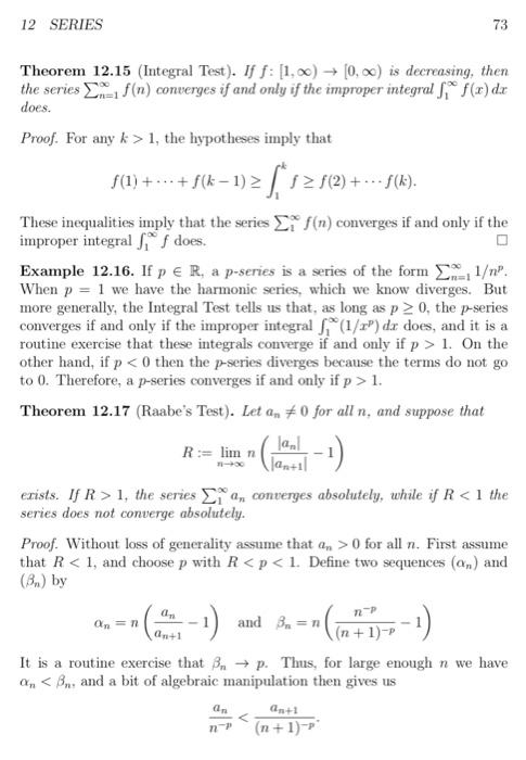 Solved Real Analysis(Series): Prove the following problem | Chegg.com